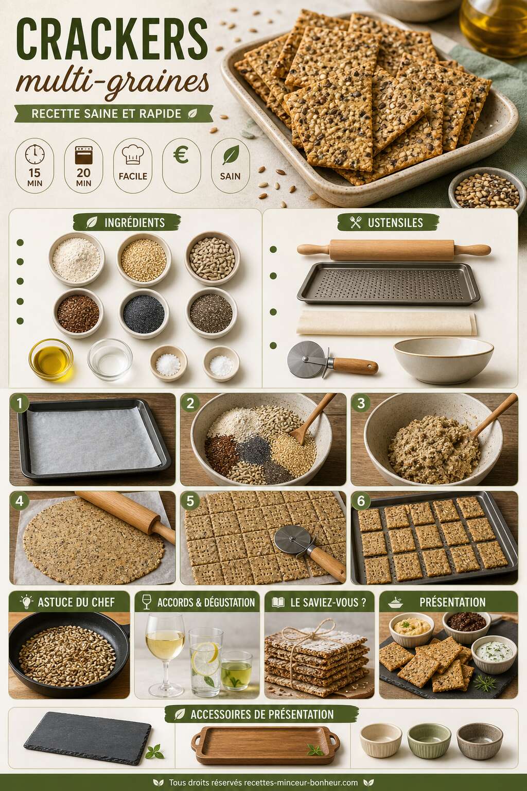 Crackers multi-graines maison : recette simple et nutritive